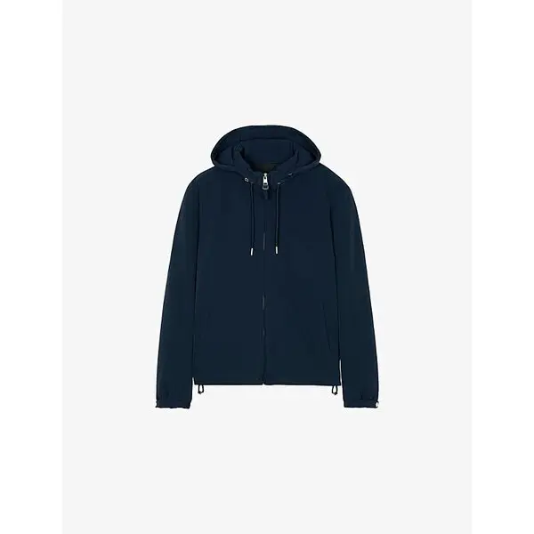 Sandro Hooded Zip-up Shell Jacket - Midnight Blue