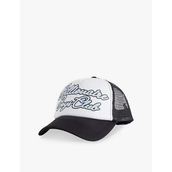 BILLIONAIRE BOYS CLUB Diamond Script Woven Trucker Cap - Black White