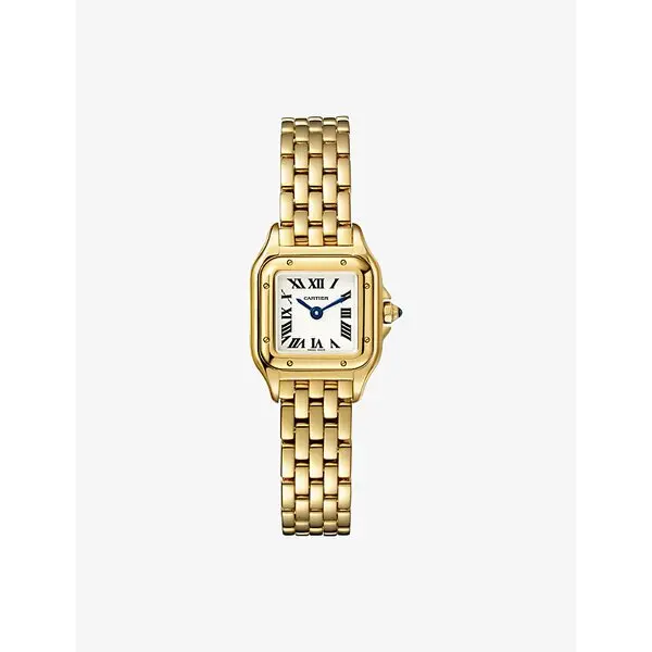 CARTIER Panthère De Mini 18ct Yellow-gold Quartz And Sapphire Watch - Yellow Gold