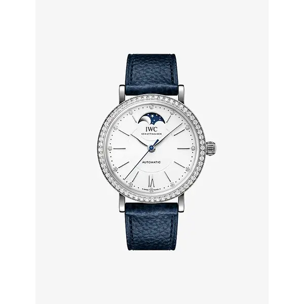 IWC SCHAFFHAUSEN Portofino Moon Phase Diamond Automatic Watch 37.1mm - Steel