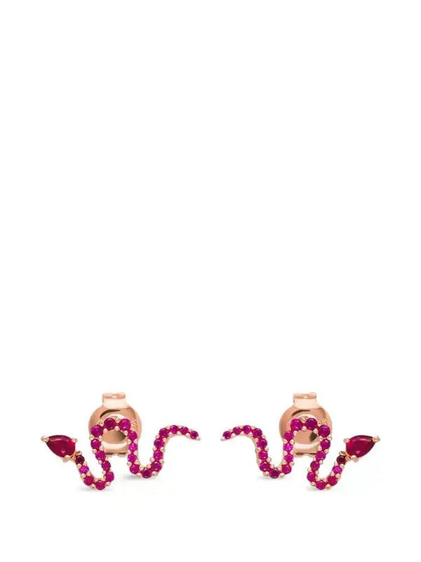 Emporio Armani Snake Embellished Earrings - Pink