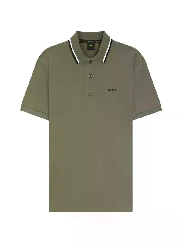 BOSS Paddy Double-striped Polo Shirt - Green