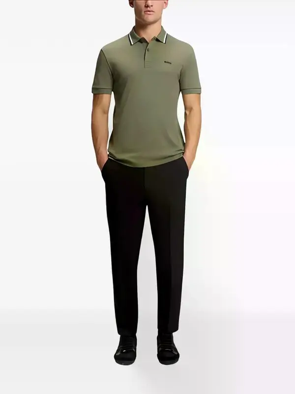 BOSS Paddy Double-striped Polo Shirt - Green