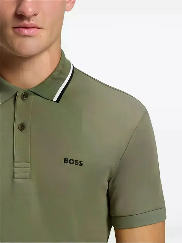 BOSS Paddy Double-striped Polo Shirt - Green