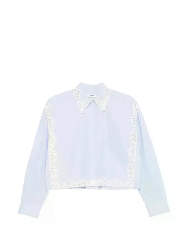 Sandro Lace-trimmed Shirt - Blue