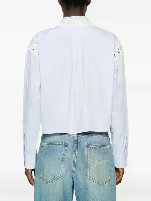 Sandro Lace-trimmed Shirt - Blue