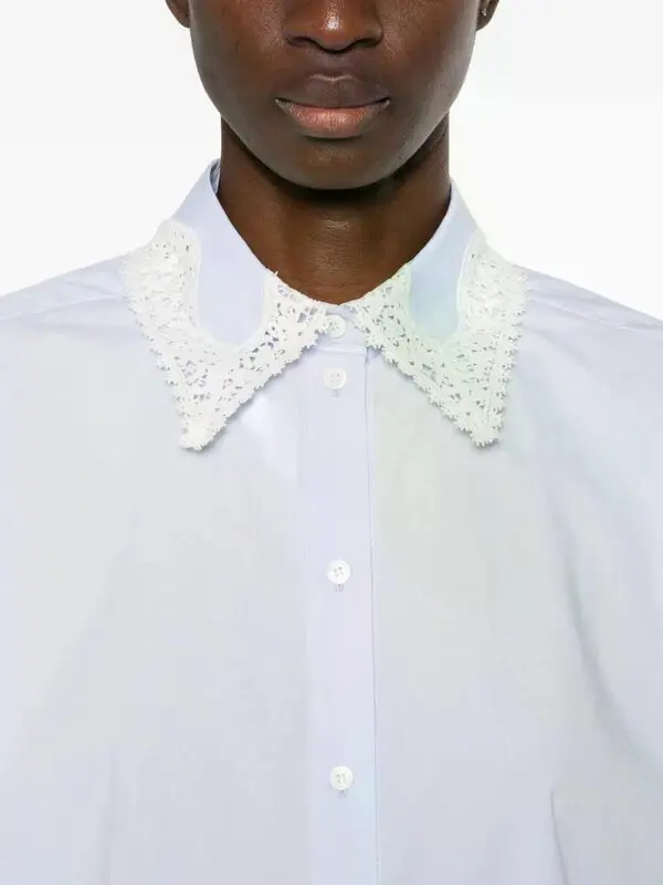Sandro Lace-trimmed Shirt - Blue