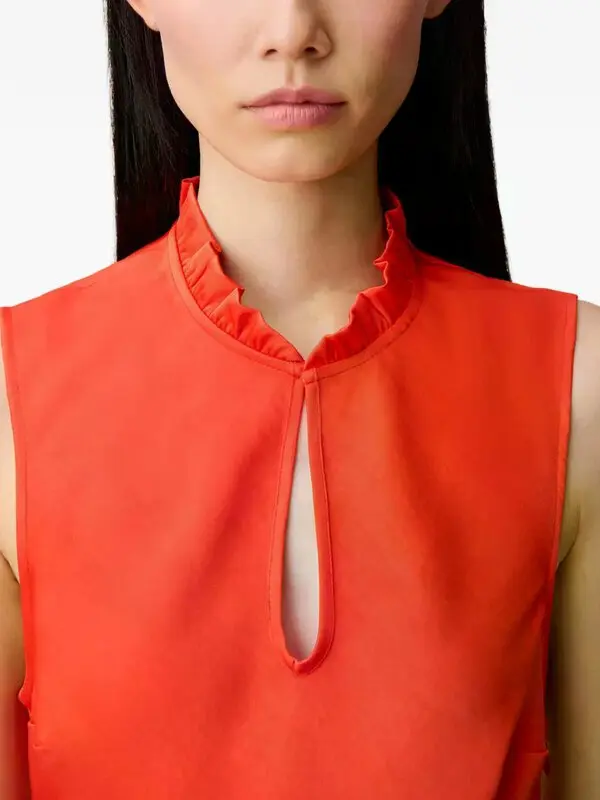 Claudie Pierlot High Neck Ruffled Midi Dress - Red