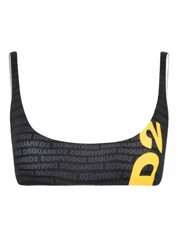 Dsquared2 Logo-print Bikini Top - Black