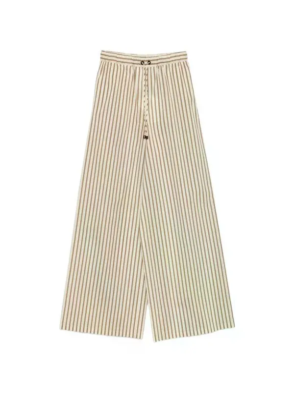 Max Mara Striped Wide Leg Trousers - Grey