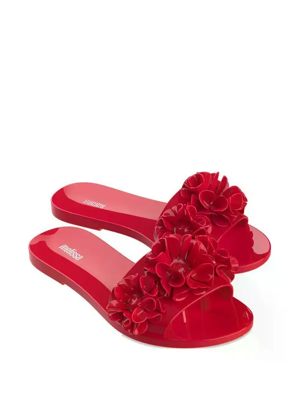 Melissa Babe Springtime Floral Slides - Red