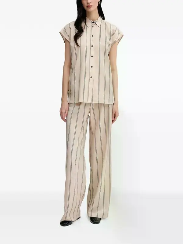MARC AUREL Striped Wide Leg Trousers