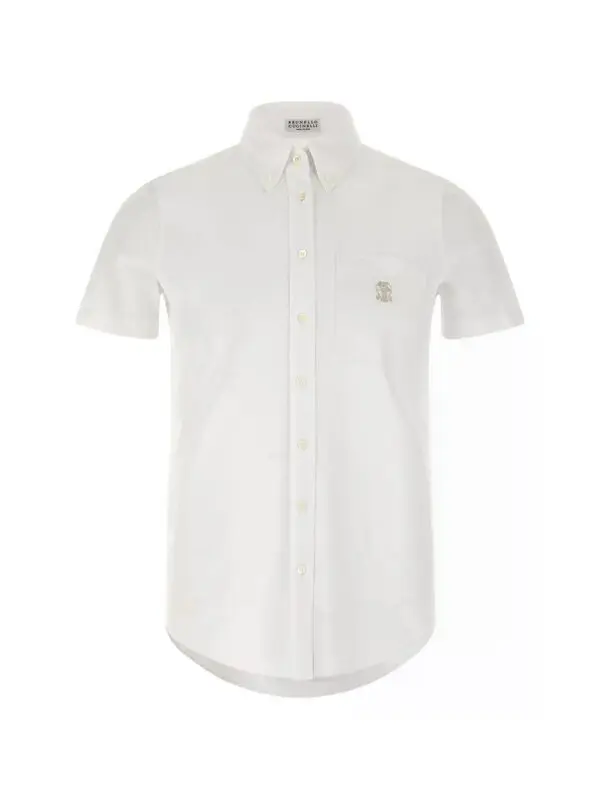 Brunello Cucinelli Embroidered Logo Pocket Shirt
