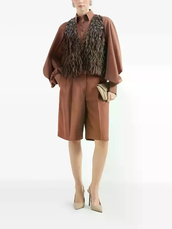 Brunello Cucinelli Balloon-sleeve Pocket Shirt - Brown