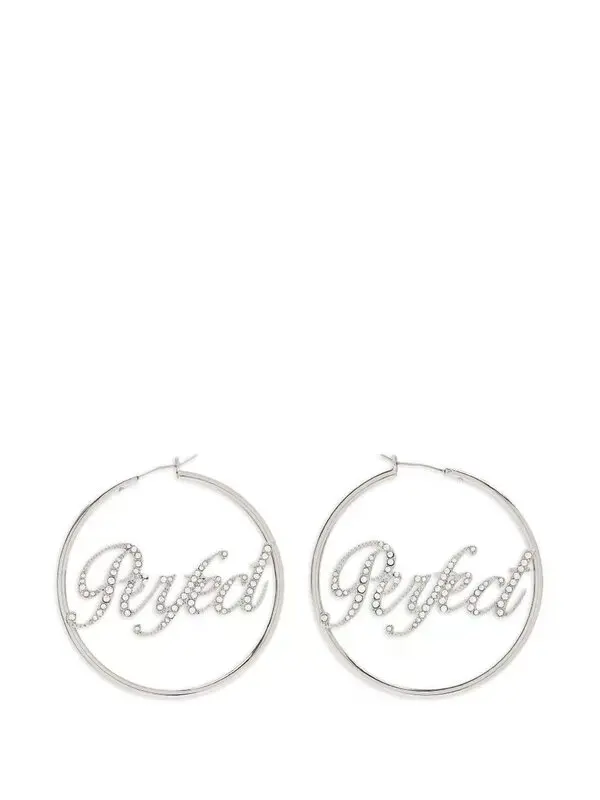 Marc Jacobs Crystal-embellished Hoop Earrings - Silver