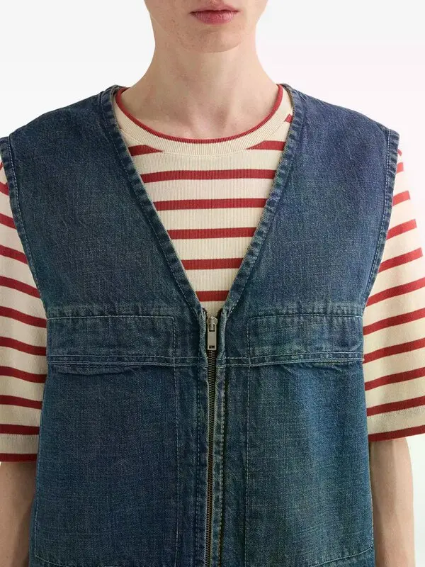 JIL SANDER Denim Gilet With Chest Pockets
