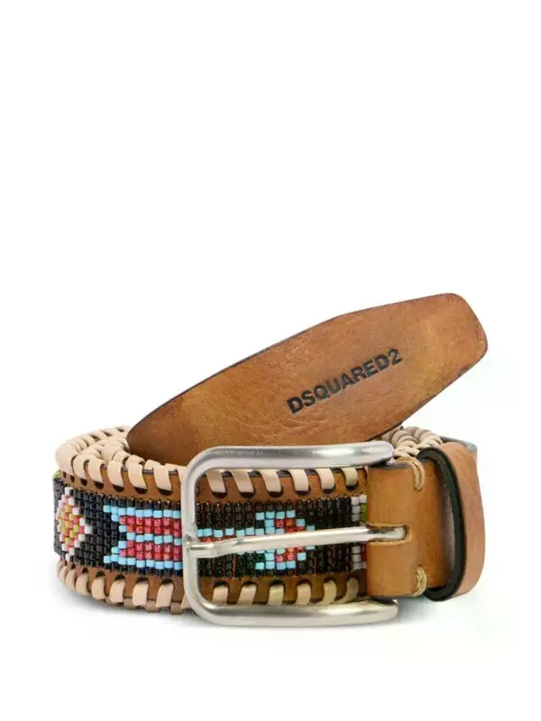 Dsquared2 Braided-embellishment Leather Belt