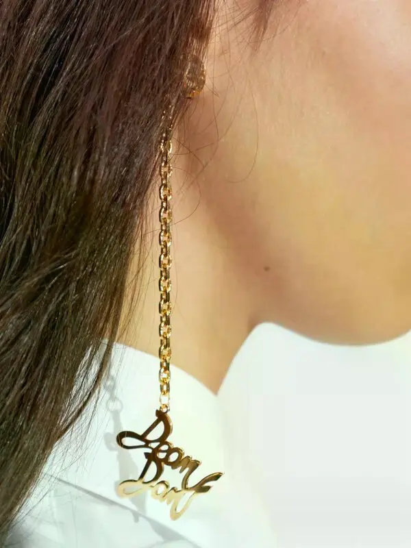 Dsquared2 Chain Script Earrings