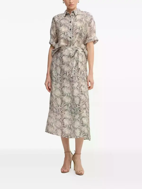 MARC AUREL Snakeskin-pattern Midi Skirt