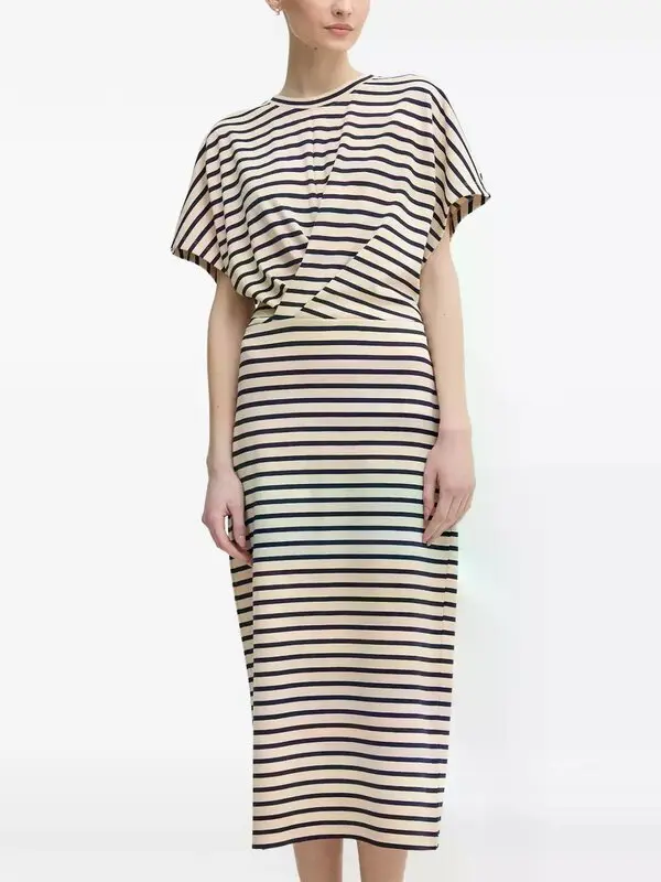 MARC AUREL Striped Midi Dress