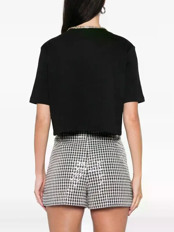 Sandro Rhinestone Embellished Cropped T-shirt