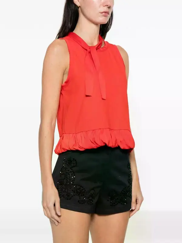 Sandro Sleeveless Ruffled Hem Top - Red