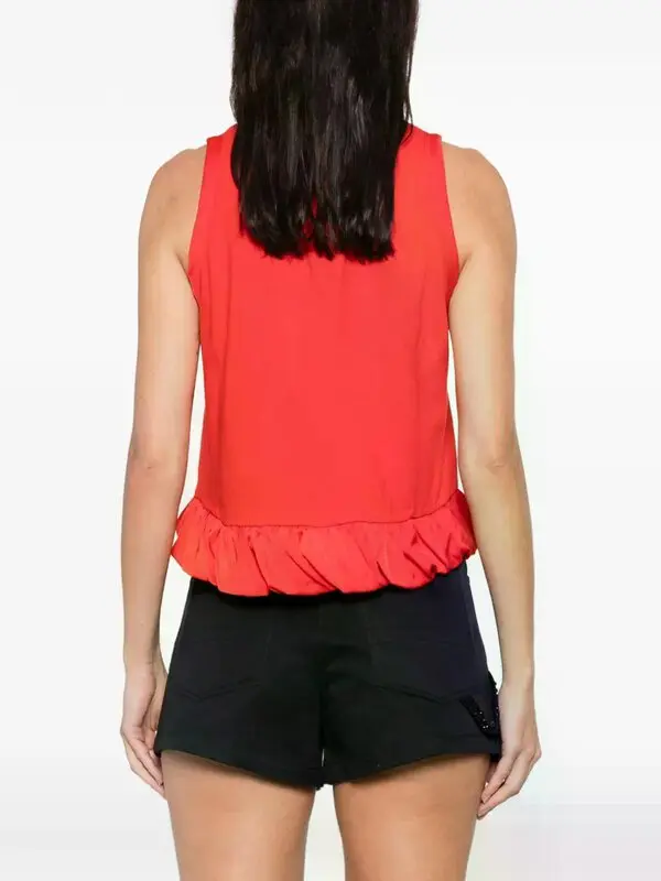 Sandro Sleeveless Ruffled Hem Top - Red