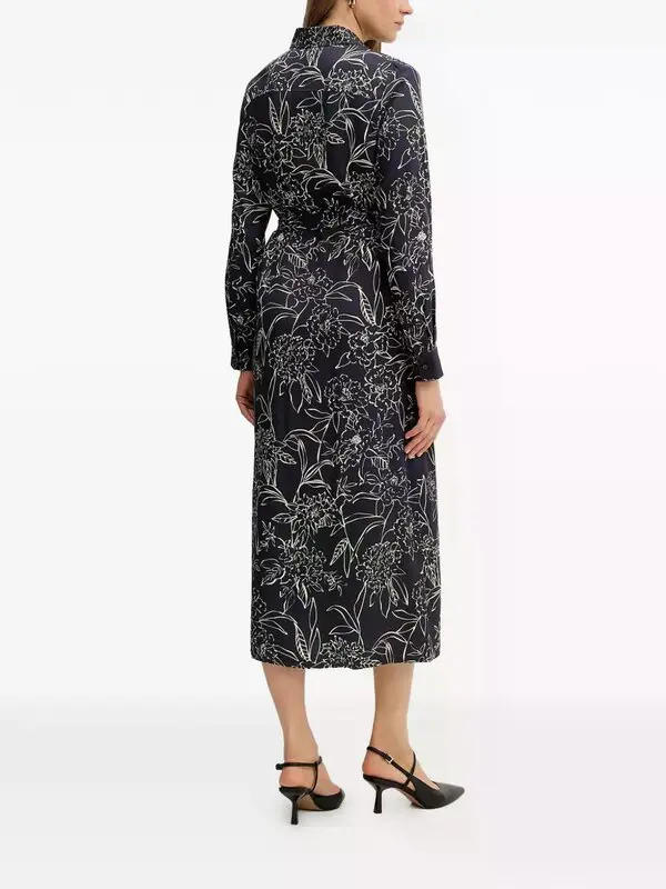 Gant Floral-print Belted Midi Shirt Dress