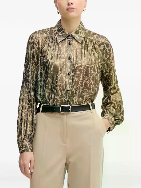 MARC AUREL Snake-print Button-down Shirt