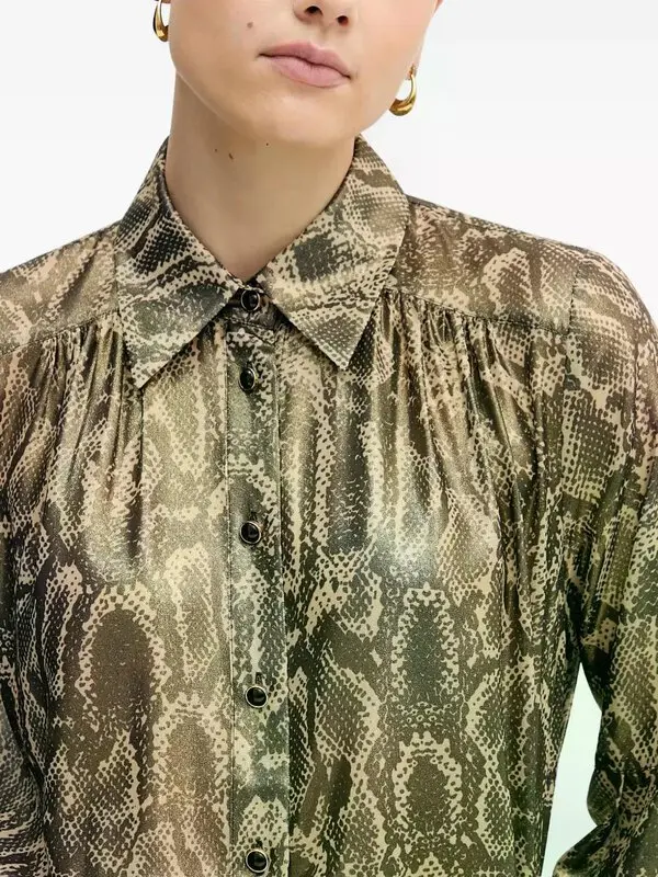 MARC AUREL Snake-print Button-down Shirt