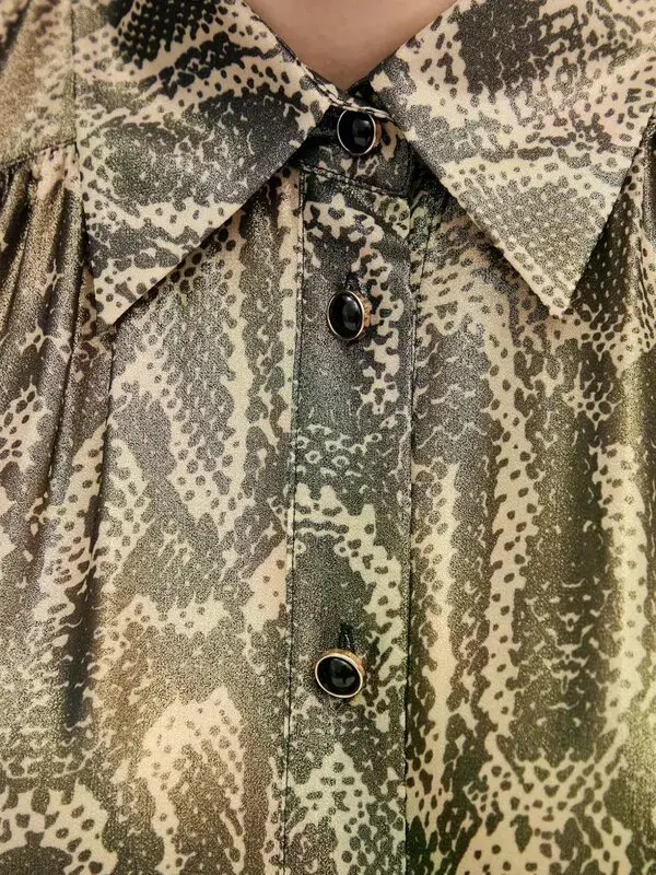 MARC AUREL Snake-print Button-down Shirt