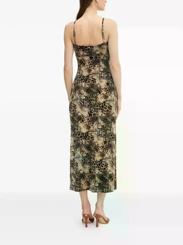 Guess Snake Print Slip Midi Dress