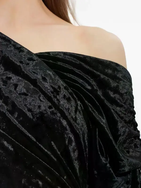 GANNI Long-sleeve One-shoulder Top - Black