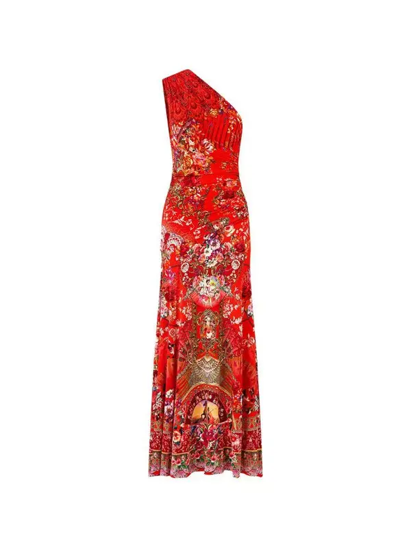 Camilla Gathered One-shoulder Dress