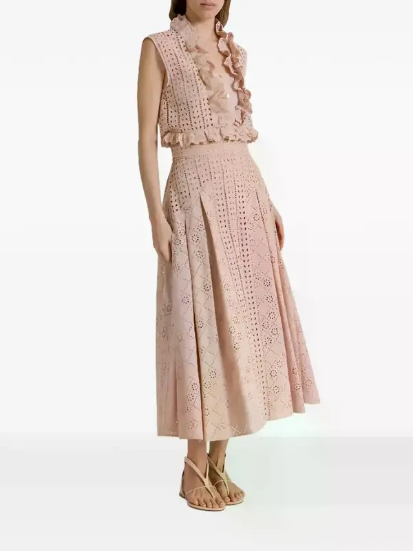 Alberta Ferretti A-line Pleated Skirt