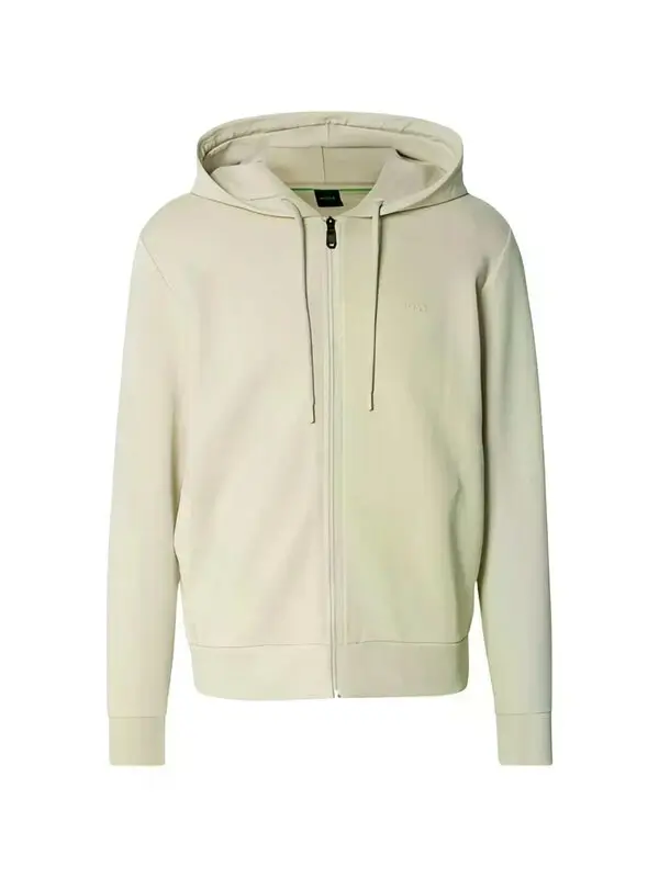 BOSS Logo-detail Zip-up Hoodie - Neutrals