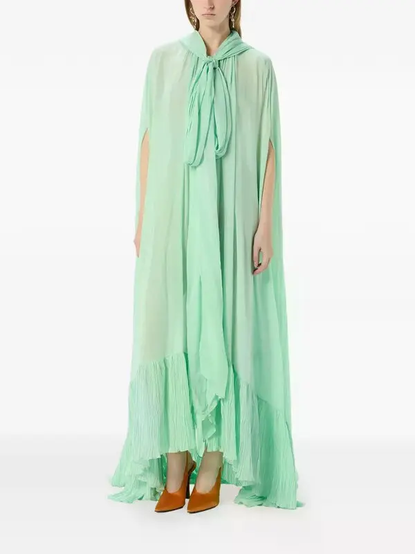 Blumarine Hooded Cape Dress - Green
