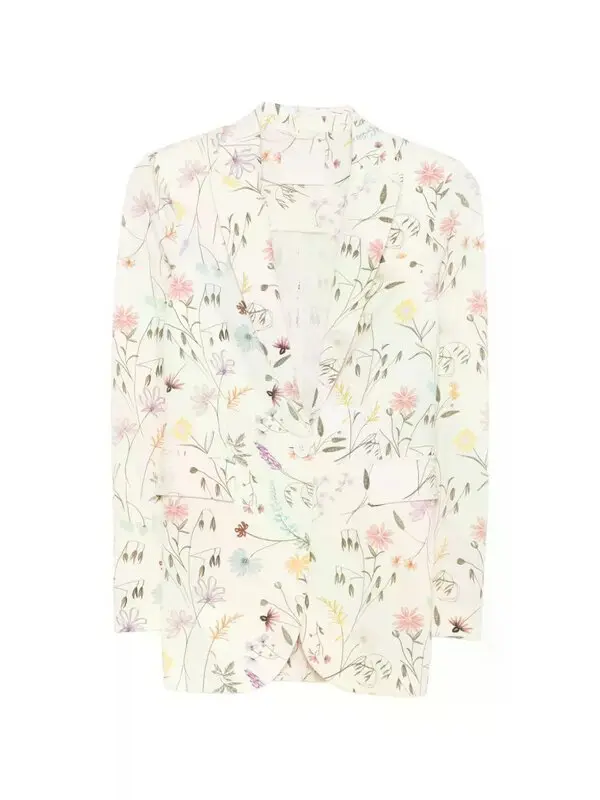 CIRCOLO 1901 Floral-print Blazer - Neutrals