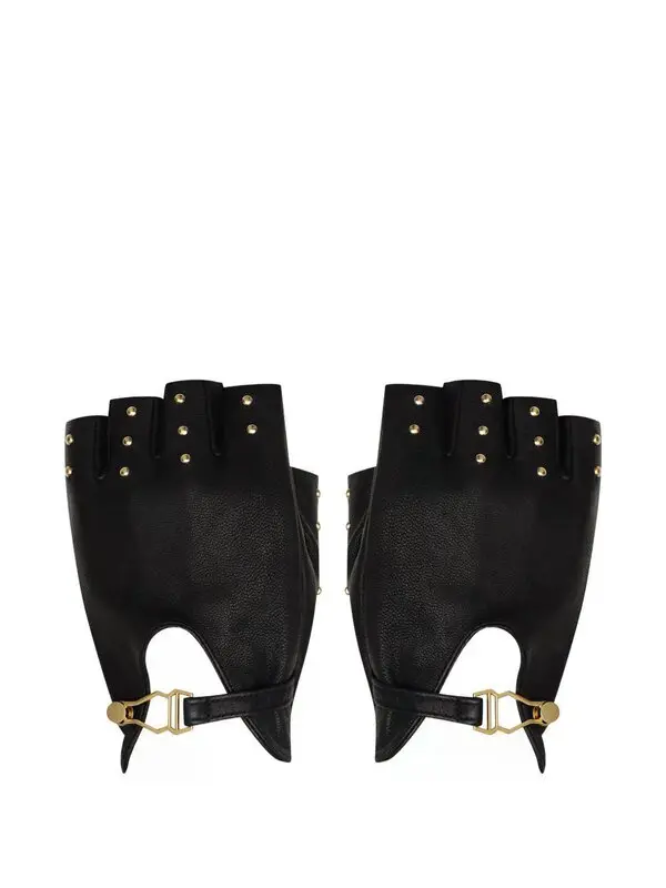 MAISON CLOSE Studded Leather Mittens - Black