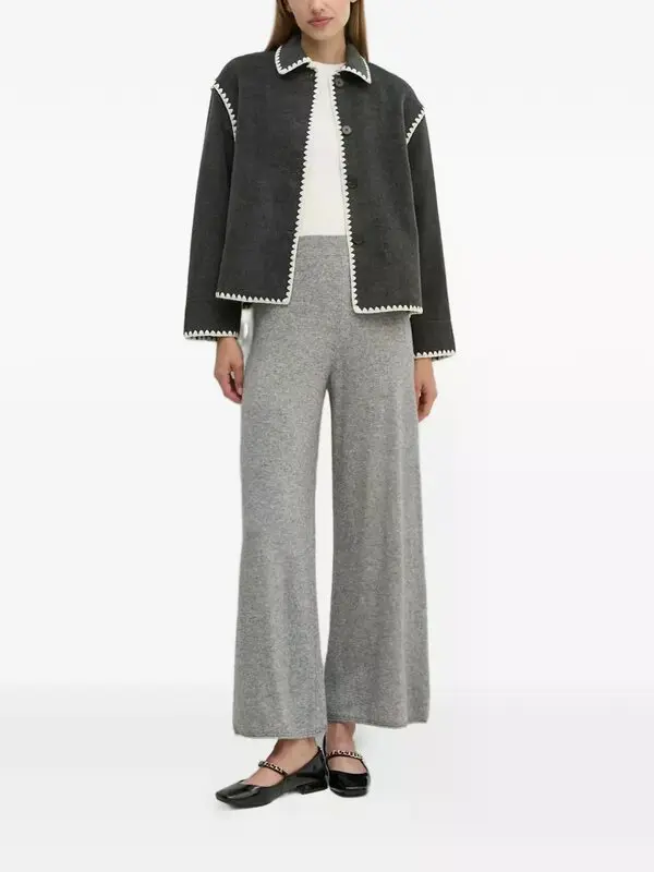 OUI Contrast-trim Button Jacket