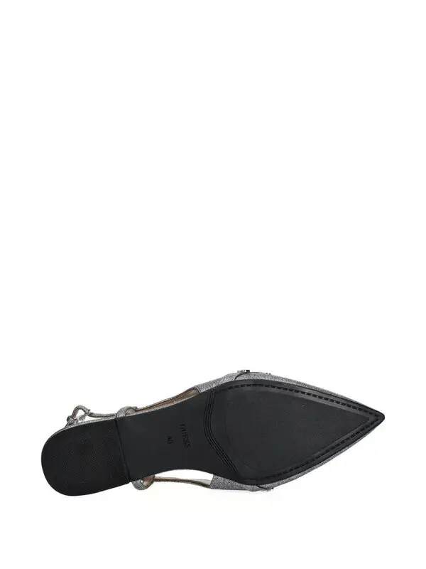 Guess Metallic-effect Slingback Ballet Flats - Silver