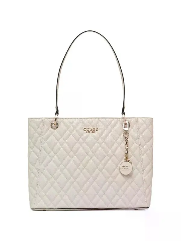 Guess Isemay Logo-charm Quilted Tote Bag