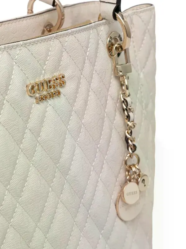 Guess Isemay Logo-charm Quilted Tote Bag