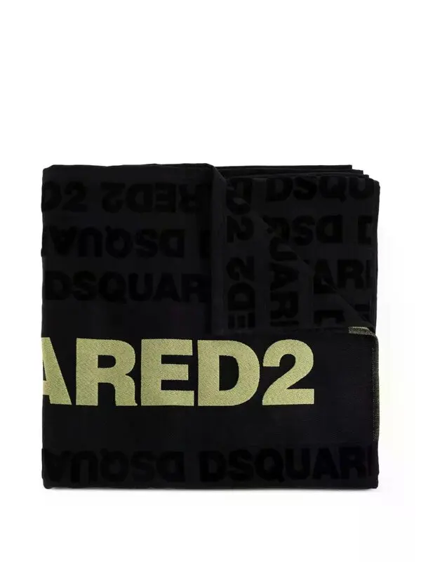 Dsquared2 Logo Jacquard Bath Towel - Black