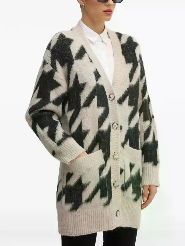 OUI Houndstooth Button Cardigan