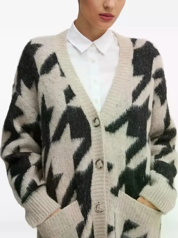 OUI Houndstooth Button Cardigan
