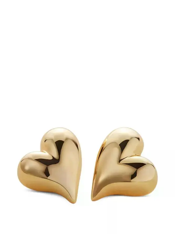 Jenny Bird Art Heart Earrings - Gold