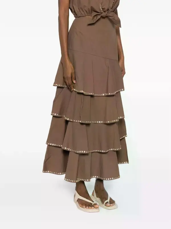 Sandro Midi Crystal-embellished A-line Skirt