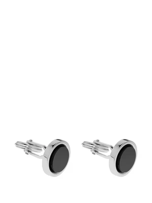 LANVIN Onyx Plated Cufflinks - Silver