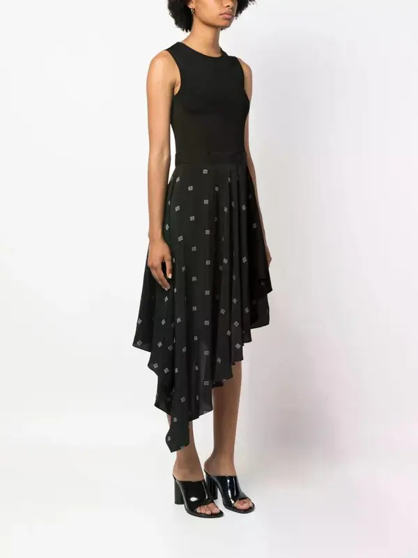 Givenchy 4g-motif Asymmetric-hem Dress
